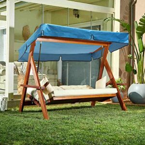 GWOKWAI Outdoor Swing Canopy Replacement, Waterproof Replacement Canopy Porch Top Cover Sunshade Chair Canopy Cover Shades for Outdoor Patio Garden Beach Pool Seat