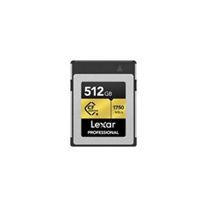 lexar professional 512gb cfexpress type b memory card, up to 1750mb/s read, raw 4k video recording, supports pcie 3.0 and nvme (lcfx10-512crbna)