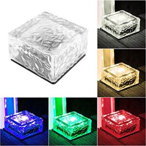 Outside Lights LED Solar Garden Light Brick Ice Cube Solar Lawn Lights Outdoor Decoration Lamp for Stair Pathway Driveway Landscape Yard Patio LanternGAWDI