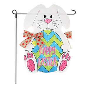 fun-here easter bunny eggs garden flag double sided home garden outdoor decorative 12″ x 18″