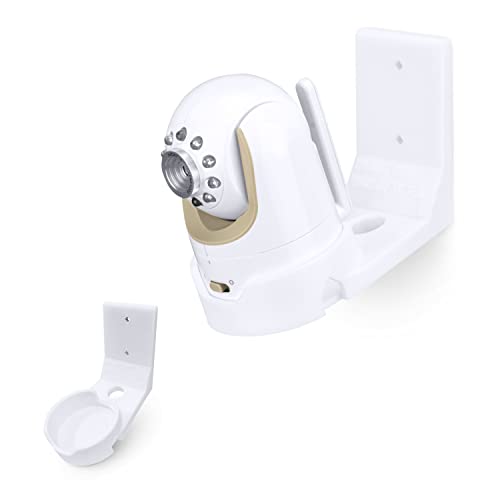 DXR8 & Pro Tilted Wall Mount Holder, Adhesive & Screw-in Bracket, Designed for Infant Optics Camera, Easy to Install, Strong VHB & Screw Mount, White by Brainwavz