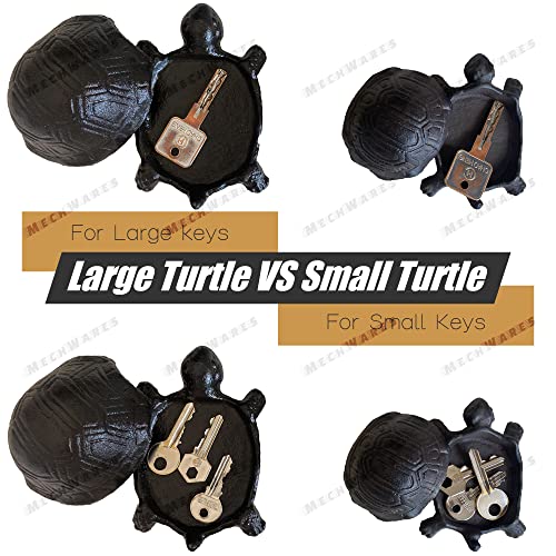 MechWares – Animal Style Cast Iron Key Hider- Hidden Key Holder for Outdoor and Indoor -Room Decoration- Garden Accessory- for Key | Ear Studs | Ring | Paper Clip- 1 Pcs (Turtle-Large)