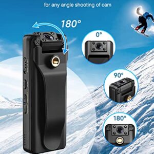 BOBLOV A22 64/32GB Body Camera, Support 8-10Hours Recording,180° Rotatable Lens, 1080PHD BodyCam with OLED Screen to Playback, Camcorder with Audio for Walking, Delivery Pizza, Daily Proof (64GB)