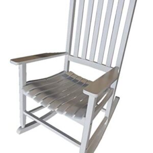 Set of 2 White Finish Farmhouse Porch Rocker Outdoor Wood Rocking Chair Patio Lawn Garden Furniture