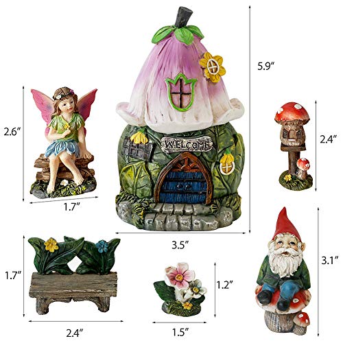 BangBangDa Miniature Fairy Garden Decor Accessories - Flower Fairies Garden Kit Gnome Figurines Statue Set Indoor Outdoor Garden Decoration Birthday Gardening Gifts for Girl Boy Mother Girlfriend