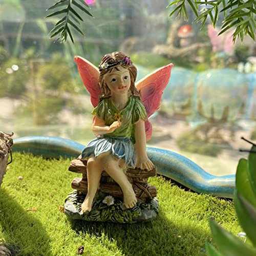 BangBangDa Miniature Fairy Garden Decor Accessories - Flower Fairies Garden Kit Gnome Figurines Statue Set Indoor Outdoor Garden Decoration Birthday Gardening Gifts for Girl Boy Mother Girlfriend