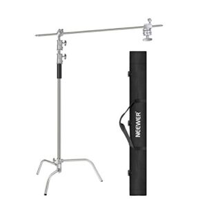 neewer 10 feet/3 meters c-stand light stand with 4 feet/1.2 meters extension boom arm, 2 pieces grip head and carry bag for photography studio video reflector, umbrella, monolight, etc (basic version)