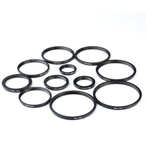 K&F Concept 11 Pieces Step Down Filter Adapter Rings Set, Metal Step Down Filter Adapter Ring Kit 43-37mm 52-43mm 55-52mm 58-55mm 62-58mm 67-62mm 72-67mm 77-72mm 82-77mm for Camera Lens