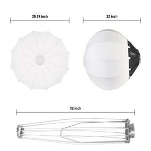 GVM Lantern Softbox Soft Light Modifier, 26inch, Quick-Setup Quick-Folding GVM Light Upgraded for GVM SD80D P80S SD300D SD200D SD200S ST200R ST100R PR150D PR150R and Other Bowens Mount Light