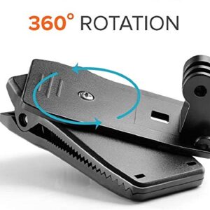 MiPremium Backpack Strap Clip Mount for GoPro Hero 10 9 8 7 6 5 4 3+ 2 Session Black Silver XIAOYI 4K SJCAM Yi Sports Action Camera Perfect Shoulder and Hat Quick Release Clamp Body Cam Holder