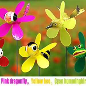 Garden Pinwheels Whirligigs Wind Spinner Windmill Toys for Kids Yard Decor Lawn Decorations Hummingbird Decorative Garden Stakes Outdoor Whirlygig Windmills Gardening Art Whimsical Baby Gifts