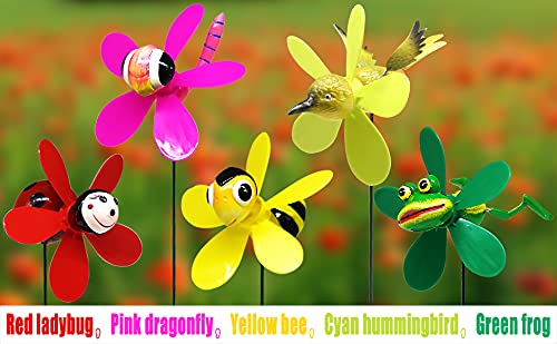 Garden Pinwheels Whirligigs Wind Spinner Windmill Toys for Kids Yard Decor Lawn Decorations Hummingbird Decorative Garden Stakes Outdoor Whirlygig Windmills Gardening Art Whimsical Baby Gifts