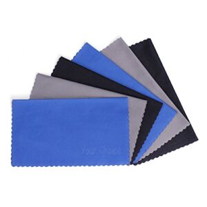 your choice microfiber cleaning cloths 6 pack for eyeglasses, camera lens, cell phones, cd, dvd, computers, tablets, laptops, telescope, lcd screens and other delicate surfaces cleaner