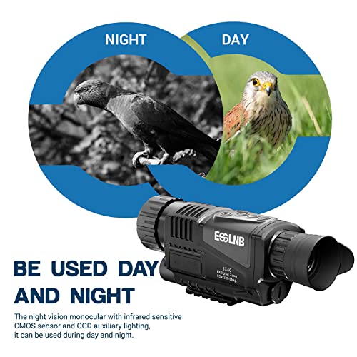 ESSLNB Night Vision Monocular 5X40 Night Vision Infrared Monocular with 1.5" TFT LCD Take Photos and Videos Playback Function 16G TF Card Digital Night Vision Scopes for Hunting Security Surveilla