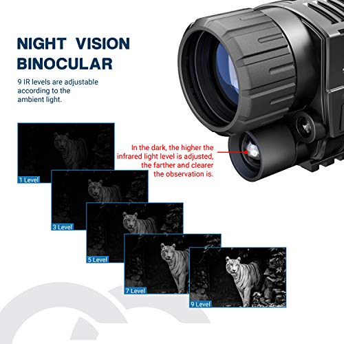 ESSLNB Night Vision Monocular 5X40 Night Vision Infrared Monocular with 1.5" TFT LCD Take Photos and Videos Playback Function 16G TF Card Digital Night Vision Scopes for Hunting Security Surveilla