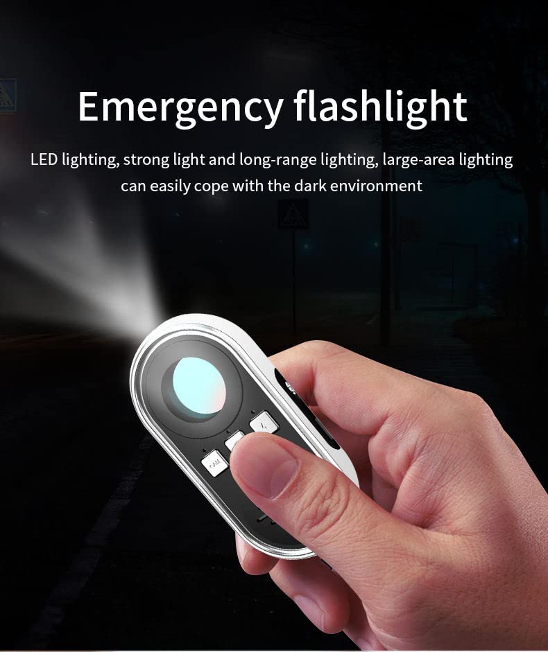 OLYAXEN Anti Hidden Camera Detector Spy Camera Finder Personal Emergency Safe Sound Alarm with Mini LED Flashlight Pocket Sized Camera Finder Locates Hidden Camera Quickly and Instantly