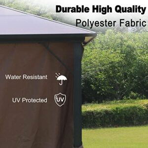 Sunshine Outdoor Privacy Gazebo Curtains, Replacement Universal Curtain Sidewalls 4-Panels Set, for Patio, Garden, Yard (Only Curtains) (10'x12',Brown) …