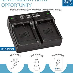 BM 2 Pack DMW-BLG10 Batteries and Dual Battery Charger for Panasonic Lumix DC-G100 DC-ZS80 DC-GX9 DC-LX100 II DC-ZS200 DC-ZS70 DMC-GX80 DMC-GX85 DMC-ZS60 DMC-ZS100 DMC-GF6 DMC-GX7K DMC-LX100K Cameras