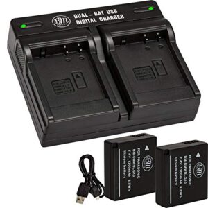 BM 2 Pack DMW-BLG10 Batteries and Dual Battery Charger for Panasonic Lumix DC-G100 DC-ZS80 DC-GX9 DC-LX100 II DC-ZS200 DC-ZS70 DMC-GX80 DMC-GX85 DMC-ZS60 DMC-ZS100 DMC-GF6 DMC-GX7K DMC-LX100K Cameras