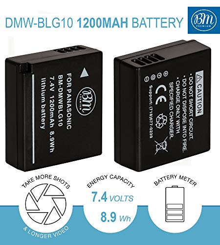 BM 2 Pack DMW-BLG10 Batteries and Dual Battery Charger for Panasonic Lumix DC-G100 DC-ZS80 DC-GX9 DC-LX100 II DC-ZS200 DC-ZS70 DMC-GX80 DMC-GX85 DMC-ZS60 DMC-ZS100 DMC-GF6 DMC-GX7K DMC-LX100K Cameras