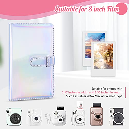 Ablus 96 Pockets Photo Album for Fujifilm Instax Mini 11 90 70 9 8+ 8 LiPlay Instant Camera, Polaroid Snap SnapTouch PIC-300 Z2300 Instant Camera & Zip Instant Printer(Magic Silver)