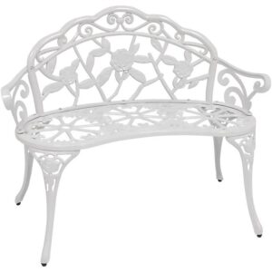 patio premier rose garden park bench in white