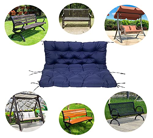 LFNOONE Thicken 5" Swing Chair Pads for Garden Patio,Swing Replacement Cushions with Backrest,Waterproof Bench Cushion for Outdoor Furniture,2-3 Seater Washable Swing Replacement Cushions/60x40 Green