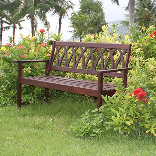 northbeam Wood Outdoor Garden Patio Bench, Natural, BCH0330610810