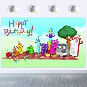 numberblocks backdrop birthday party decoration – 5x3ft numberblocks background party supplies digital birthday decoration for kids school wall decorations