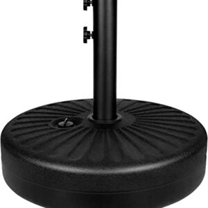 Simple Deluxe 20 Inch 50lbs Weight Capacity Heavy Duty Fillable Market Patio Umbrella Round Base Stand with Holder for Outdoor Lawn, Garden, Yard, Deck, 20inch, Black