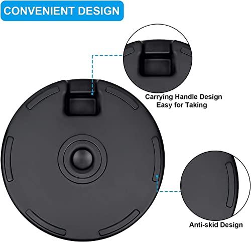 Simple Deluxe 20 Inch 50lbs Weight Capacity Heavy Duty Fillable Market Patio Umbrella Round Base Stand with Holder for Outdoor Lawn, Garden, Yard, Deck, 20inch, Black