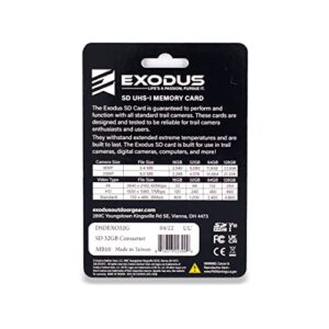 Exodus 32GB UHS-1 V10 SD Card | Flash Memory | SDHC Card | Full HD | Cellular Trail Cameras | Traditional Trail Cameras | Digital Cameras and Camcorders