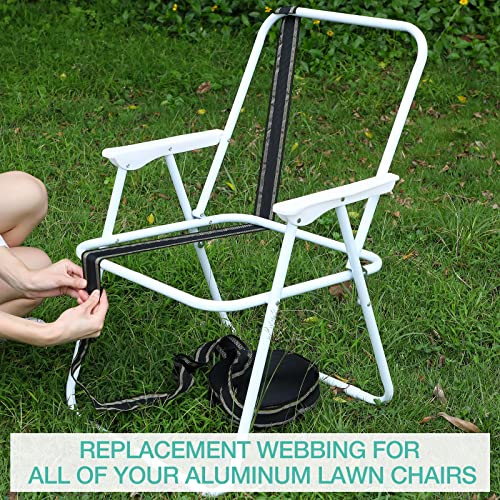 2 1/4 Inch x 200 Ft Lawn Chair Webbing with 100 Pieces Webbing Clips Lawn Chair Re Web Kit Chair Replacement Webbing Patio Furniture Outdoor Chair Strap Kits for Macrame Chair Frame Supplies