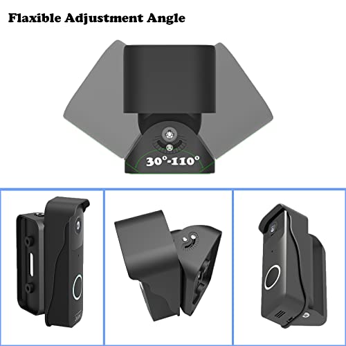 Blink Doorbell Mount, Adujstable Angle Mount Kit (up to 110 Degrees Tilt) for Blink Video Doorbell, Wide Viewing Range Left/Right Adjustable Blink Corner Mount with Mounting Cover (Black)