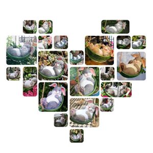 XAUIIO Resin Swing Rabbit Garden Statue Simulation Gray Outdoor Garden Landscape Hanging Decoration Creative Home Animal Statue Gifts