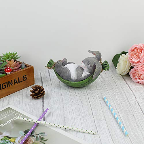 XAUIIO Resin Swing Rabbit Garden Statue Simulation Gray Outdoor Garden Landscape Hanging Decoration Creative Home Animal Statue Gifts