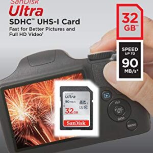 SanDisk 32GB Ultra SDHC UHS-I Memory Card - 90MB/s, C10, U1, Full HD, SD Card - SDSDUNR-032G-GN6IN