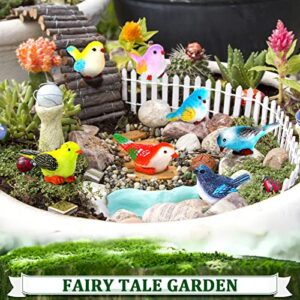 25 Pcs Miniature Bird Figurines Tiny Bird Figurines Mini Fairy Animal Figurines Resin Birds Toy Statues for Garden Micro Landscape Home Terrarium Crafts Cake Cupcake Toppers Dollhouse Decorations