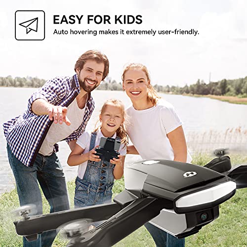 Holy Stone Drone for Kids Adults with 1080P HD Adjustable Camera, Fold-able RC Quadcopter for Beginners with 30 Mins Flight, Gravity Sensor, Voice Control, Trajectory Flight, Storage Case, HS260