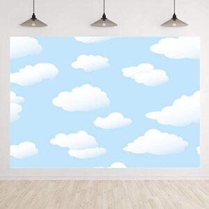 Blue Sky White Cloud Backdrop Birthday Party Backdrops Kids Photography Background Shooting Studio Props 6x4ft