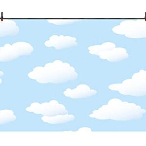 Blue Sky White Cloud Backdrop Birthday Party Backdrops Kids Photography Background Shooting Studio Props 6x4ft