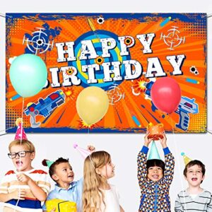 Dart War Happy Birthday Backdrop Birthday Party Decorations Dart Theme Party Photo Background Birthday Table Decorations for Kids Boys Birthday Party