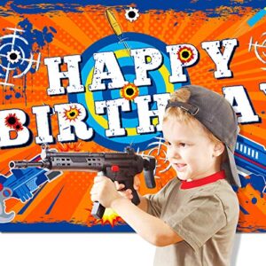 Dart War Happy Birthday Backdrop Birthday Party Decorations Dart Theme Party Photo Background Birthday Table Decorations for Kids Boys Birthday Party