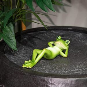 DiliComing Frog Décor Gift for Kids - 7“ Resin Frog Fairy Garden Décor, Frog Gifts for Teenagers, Frog Statue for Planters…