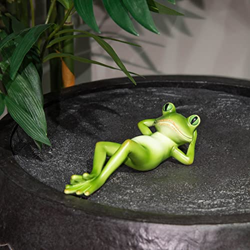 DiliComing Frog Décor Gift for Kids - 7“ Resin Frog Fairy Garden Décor, Frog Gifts for Teenagers, Frog Statue for Planters…