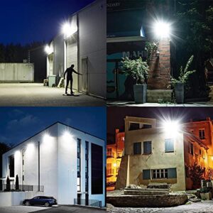 NJHIKG 100W LED Flood Lights Dusk to Dawn Photocell Sensor,Outdoor Waterproof IP65,13740LM Super Bright 5000K Daylight,Commercial Lighting Adjustable Knuckle Mount,110V Floodlight for Garden,Rooftop