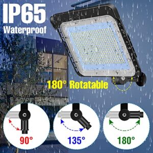 NJHIKG 100W LED Flood Lights Dusk to Dawn Photocell Sensor,Outdoor Waterproof IP65,13740LM Super Bright 5000K Daylight,Commercial Lighting Adjustable Knuckle Mount,110V Floodlight for Garden,Rooftop