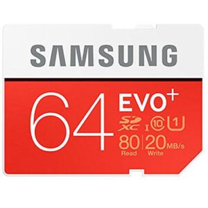 samsung 64gb evo plus class 10 micro sdxc with adapter 80mb/s (mb-mc64da/am)