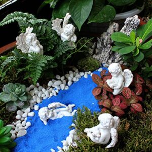 Toyvian 5pcs Decorative Angel Garden Stakes Miniature Resin Jupiter Angel Figurine Sculpture Small Memorial Statue for Potted Plants Fairy Garden Accessories