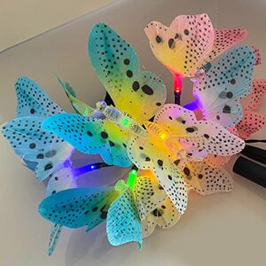 XVZ Outdoor Solar Garden String Lights, 12 LED Solar Butterfly String Lights,Waterproof IP65 and 8 Modes Decorative Lights for Bedroom Balcony Patio Backyards Christmas Holiday Wedding